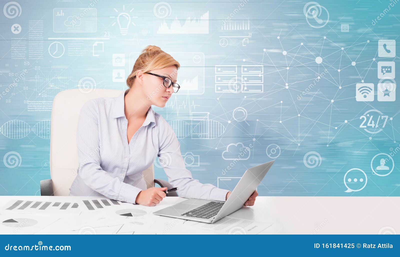 Front Desk Work with Workflow Concept Stock Image - Image of handsome ...