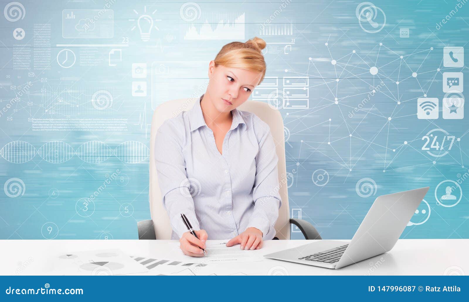 Front Desk Work with Workflow Concept Stock Image - Image of operation ...