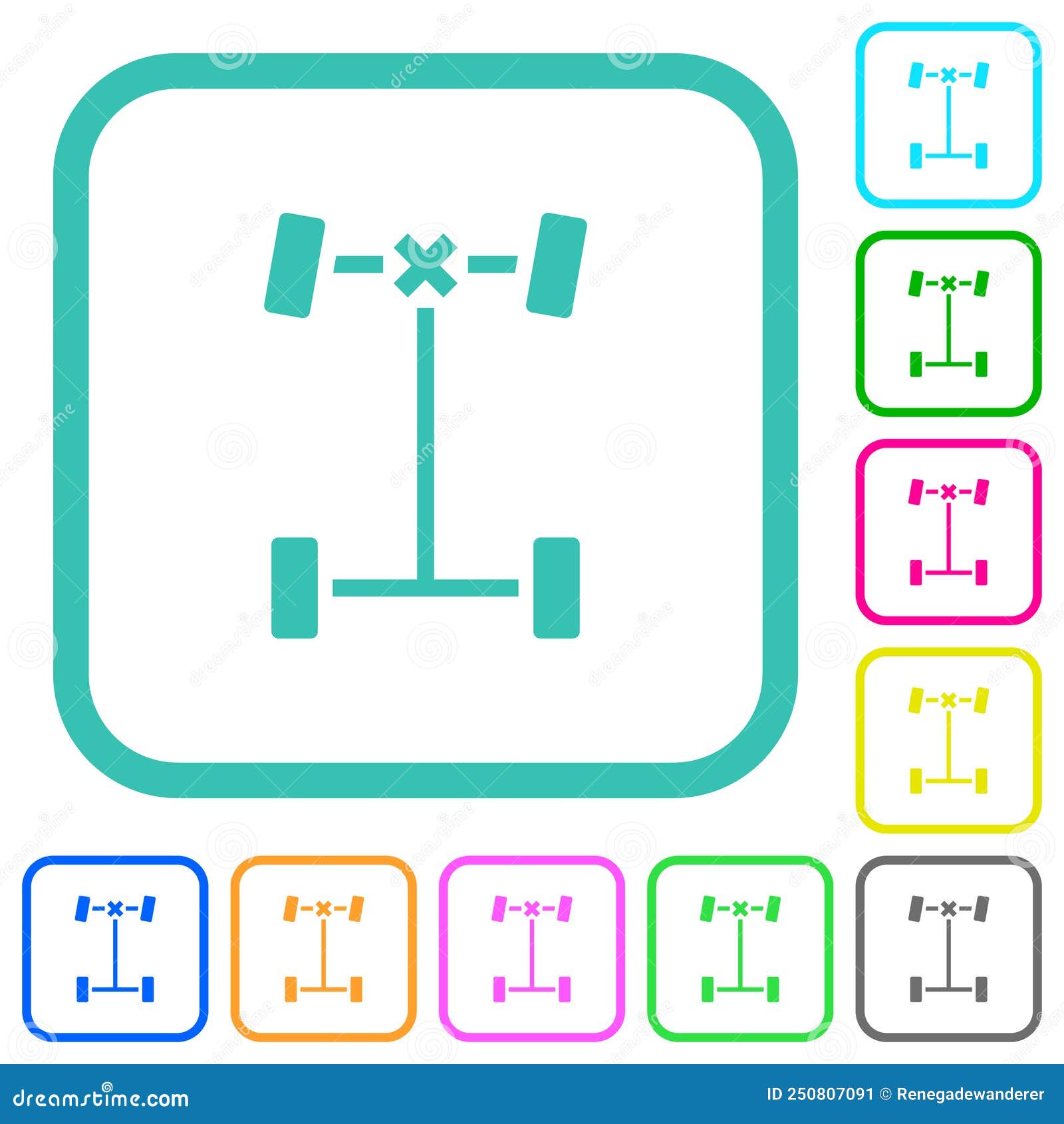 Front Differential Lock Vivid Colored Flat Icons Stock Vector ...