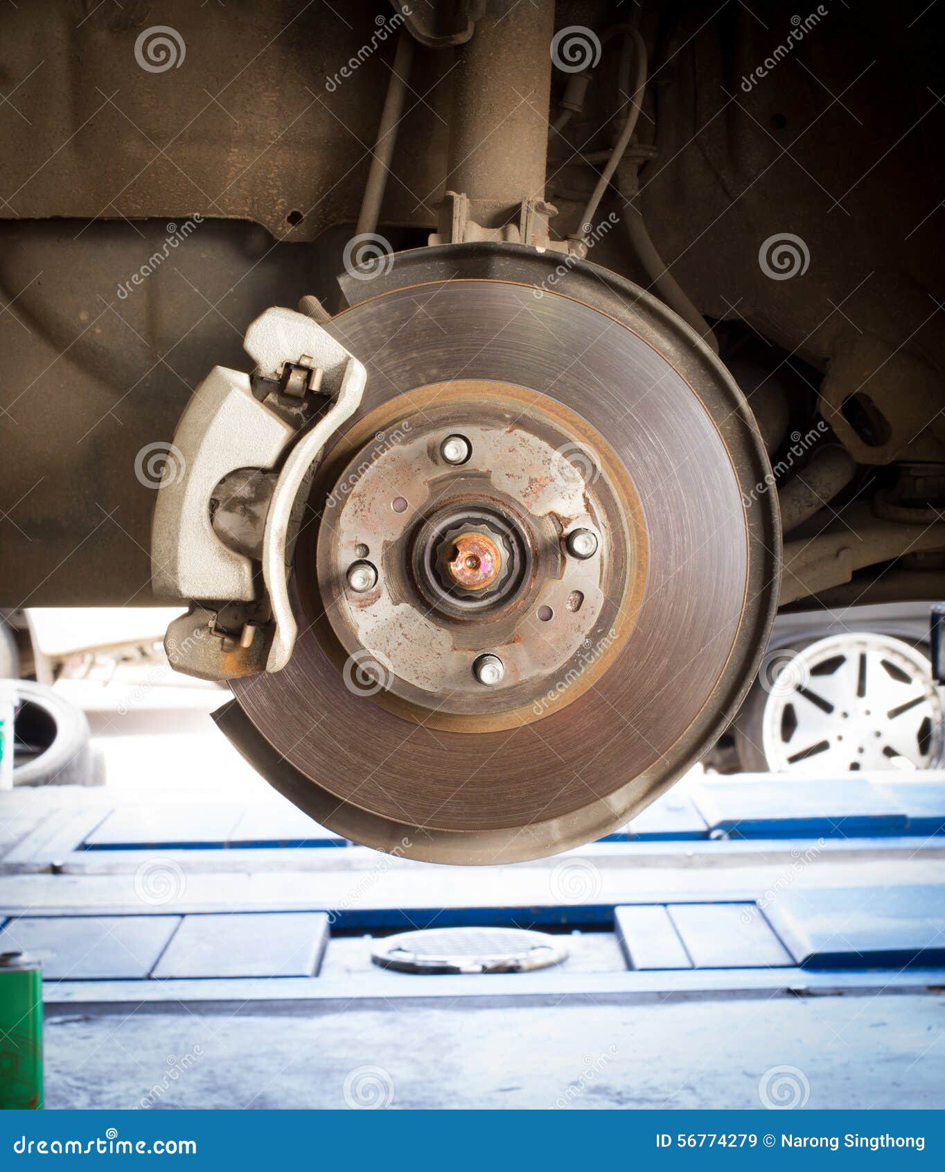 Front Disk Brake Assembly on a Car Stock Image - Image of system, break ...