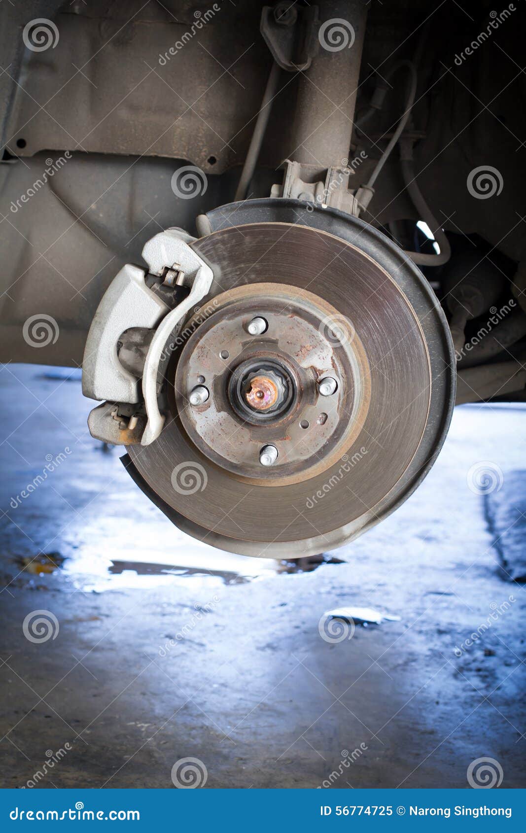 Front Disk Brake Assembly on a Car Stock Image - Image of engine ...