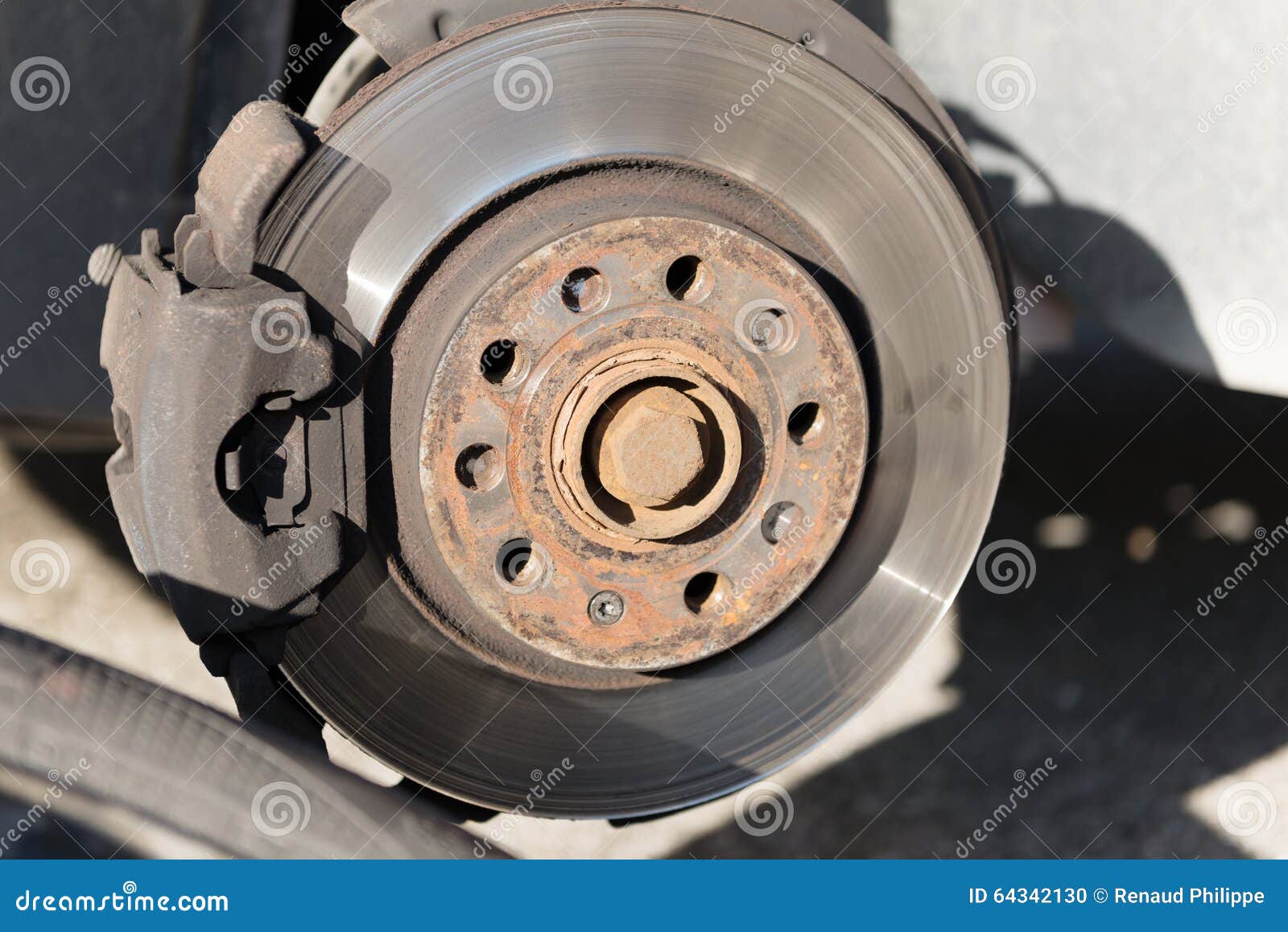 Front Disk Brake Assembly on a Modern Car Stock Photo - Image of ...