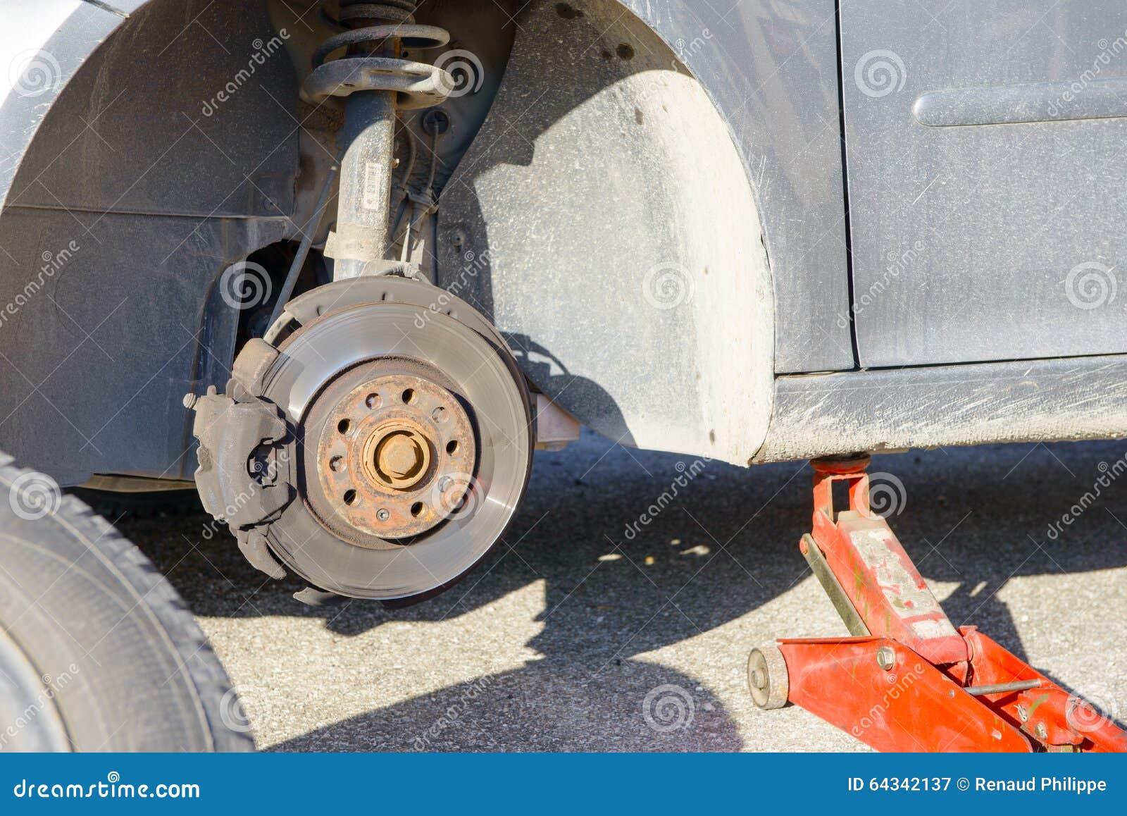 Front Disk Brake Assembly on a Modern Car Stock Image - Image of ...