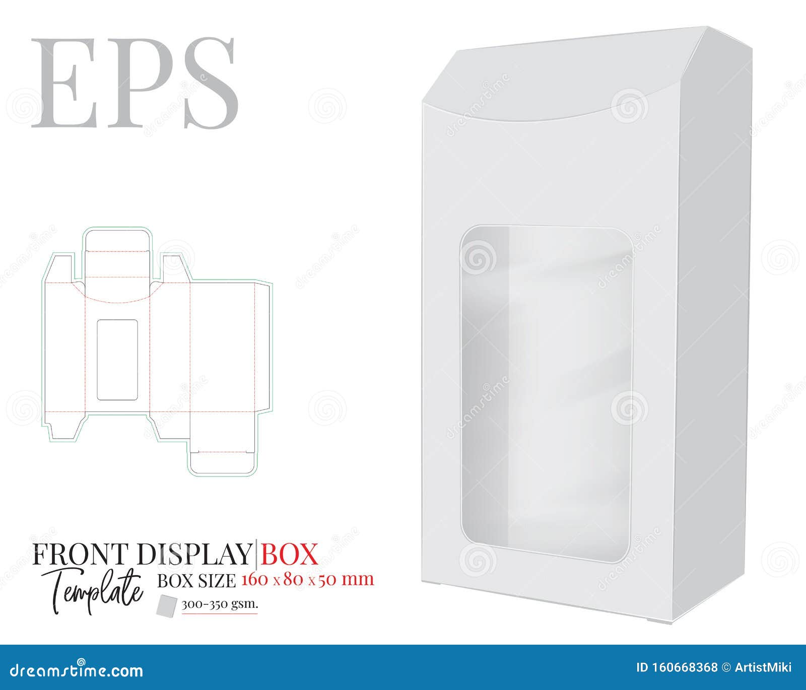 Front Display Box Die Cut Template With Butterfly Vector Illustration ...