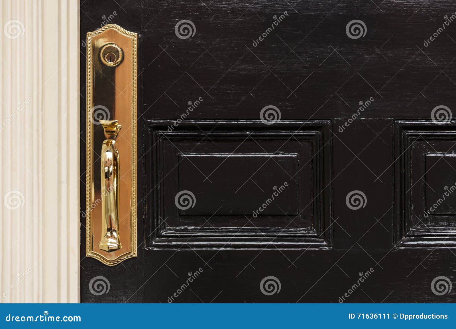 Front Door, Close Up with Door Handle Stock Image - Image of glass ...