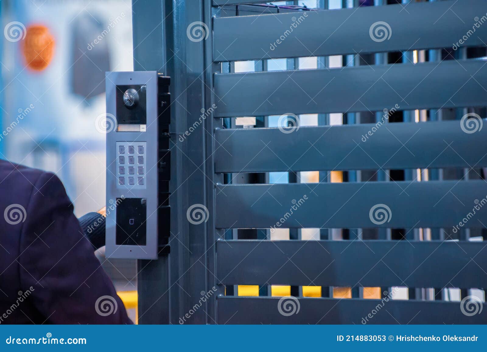 Front Door Combination Lock with Camera for Fencing Systems Stock Image ...