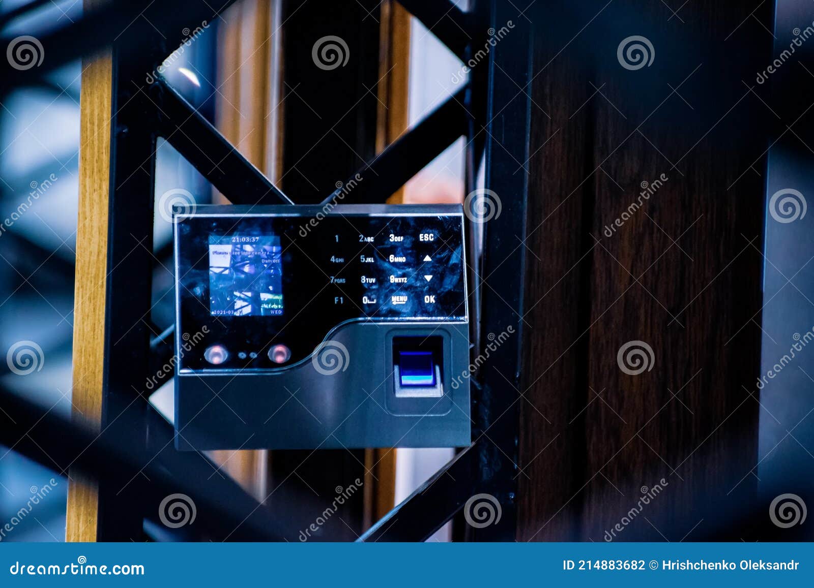 Front Door Combination Lock with Camera for Fencing Systems Stock Photo ...