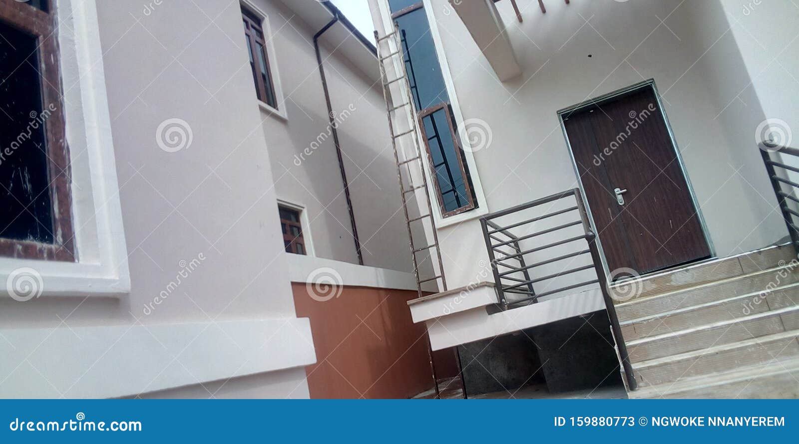 Front Door of a Duplex Building Stock Image - Image of door, house ...