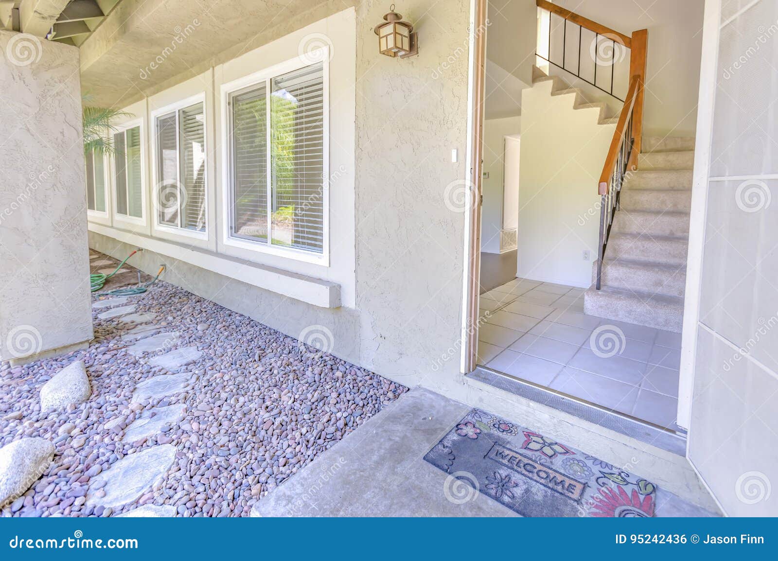 Front Door Entry Way of Empty Townhouse Stock Photo - Image of colors ...
