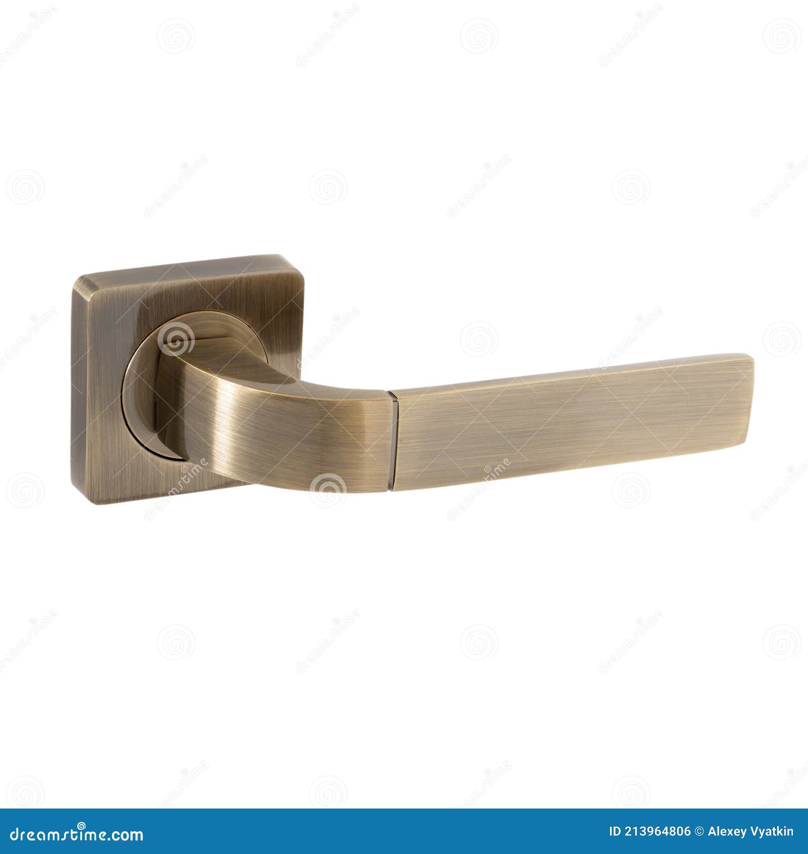 Front Door Handle in High-gloss Bronze Color on a Square Base in a ...