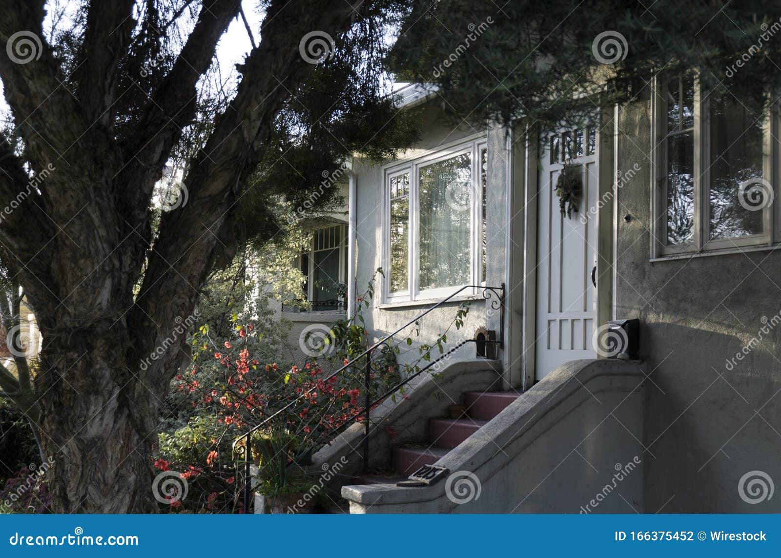 Front Door of a House in Dramatic Sunset Light Stock Photo - Image of ...