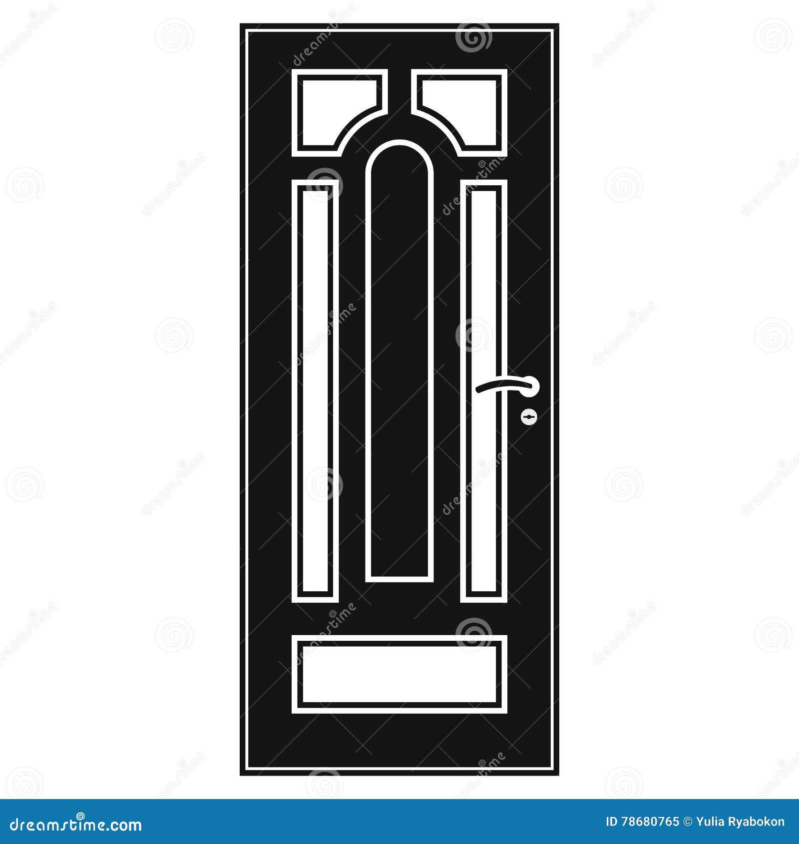 Front Door Icon in Simple Style Stock Vector - Illustration of front ...