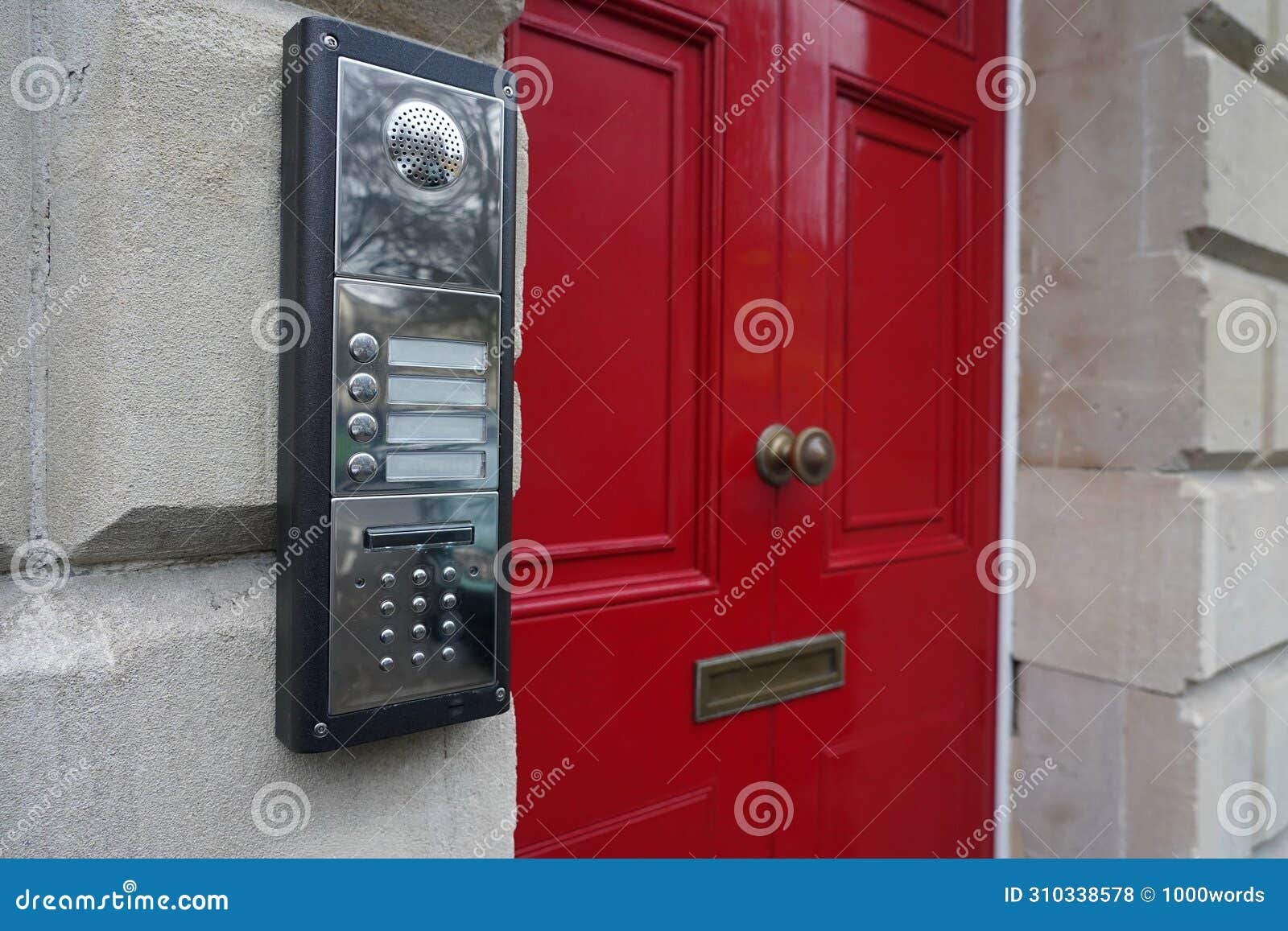 Front Door Intercom stock photo. Image of front, button - 310338578