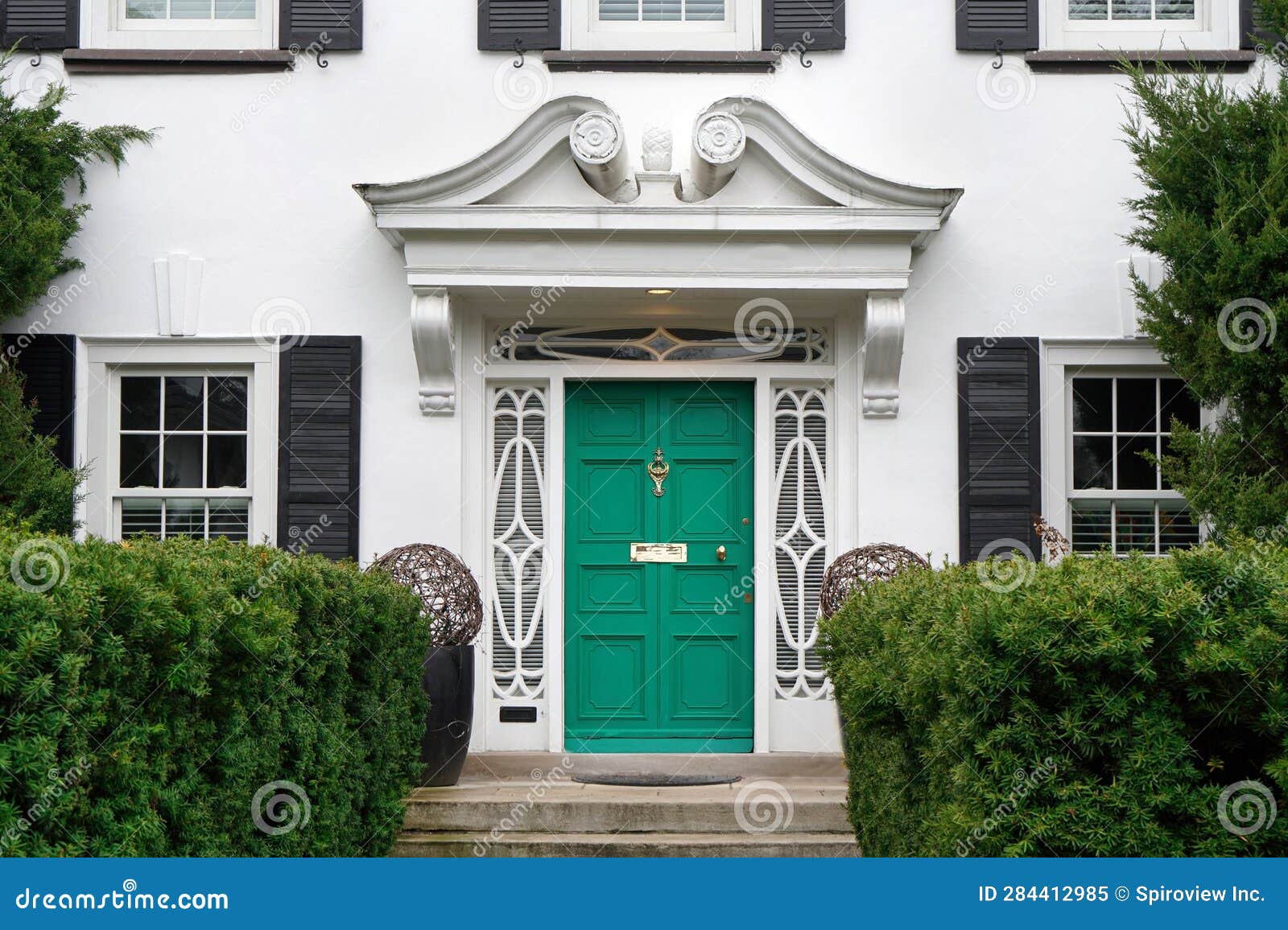 White Stucco House With A Red Clay Tile Roof Stock Photo ...