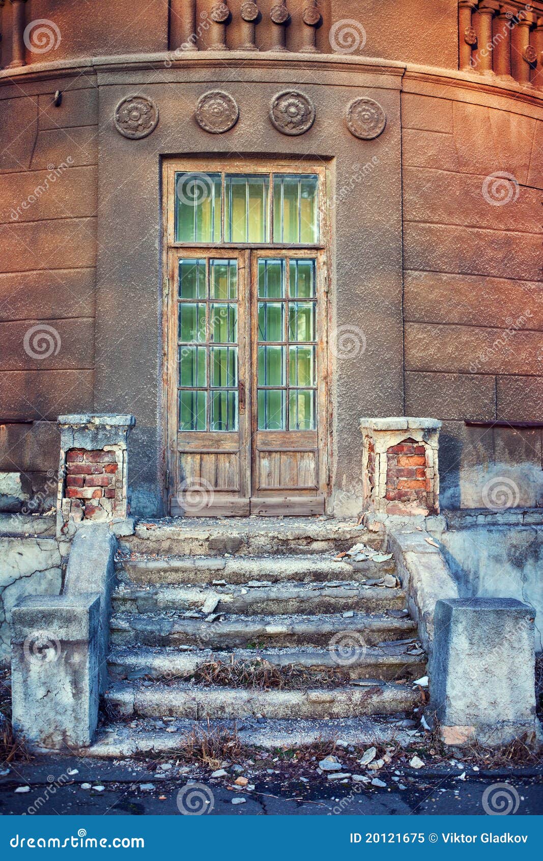 Front Doors of an Old Building Stock Image - Image of light, path: 20121675
