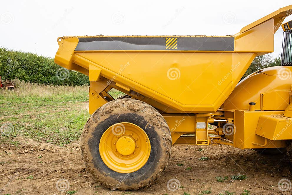Front Dumper Parked in Construction Site. Stock Image - Image of ...