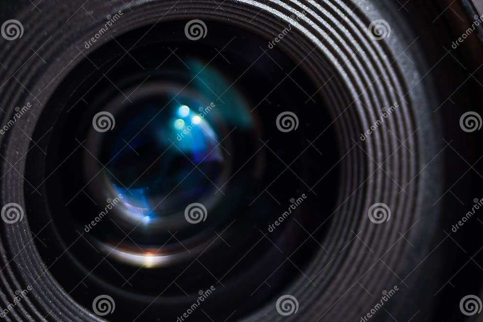 Front Element of a Camera Lens Stock Image - Image of modern, black ...