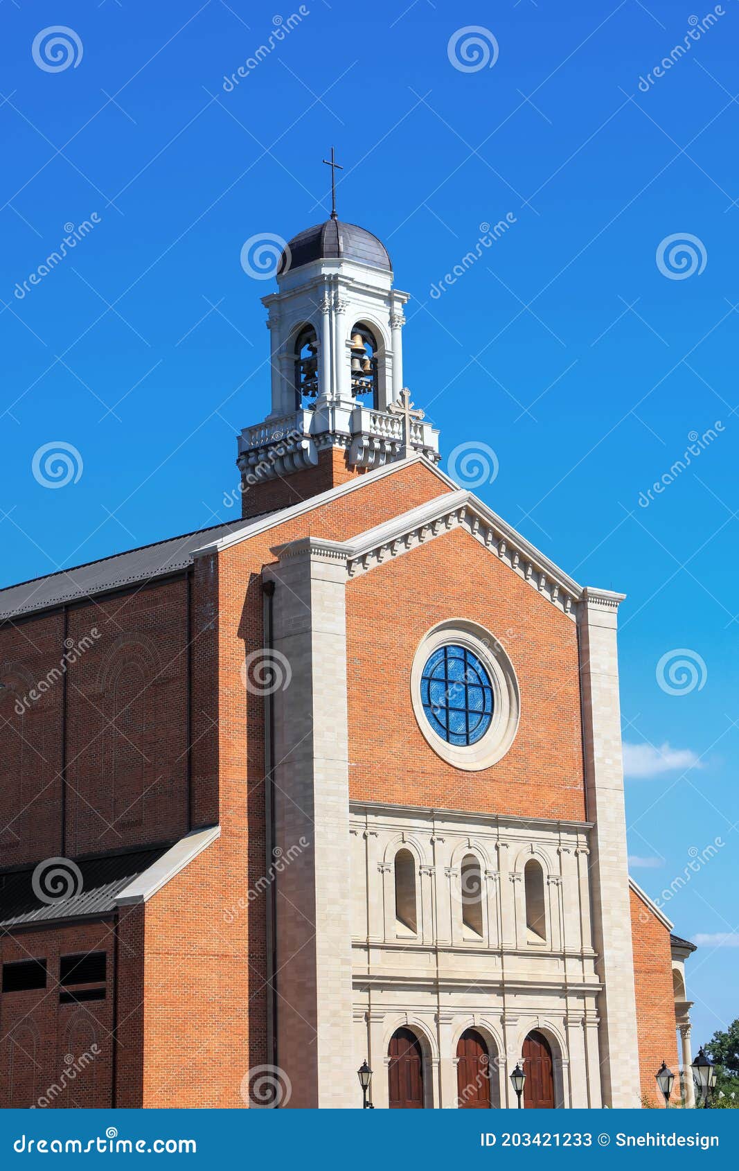 Front Elevation of Elegant Church Building Stock Image - Image of ...