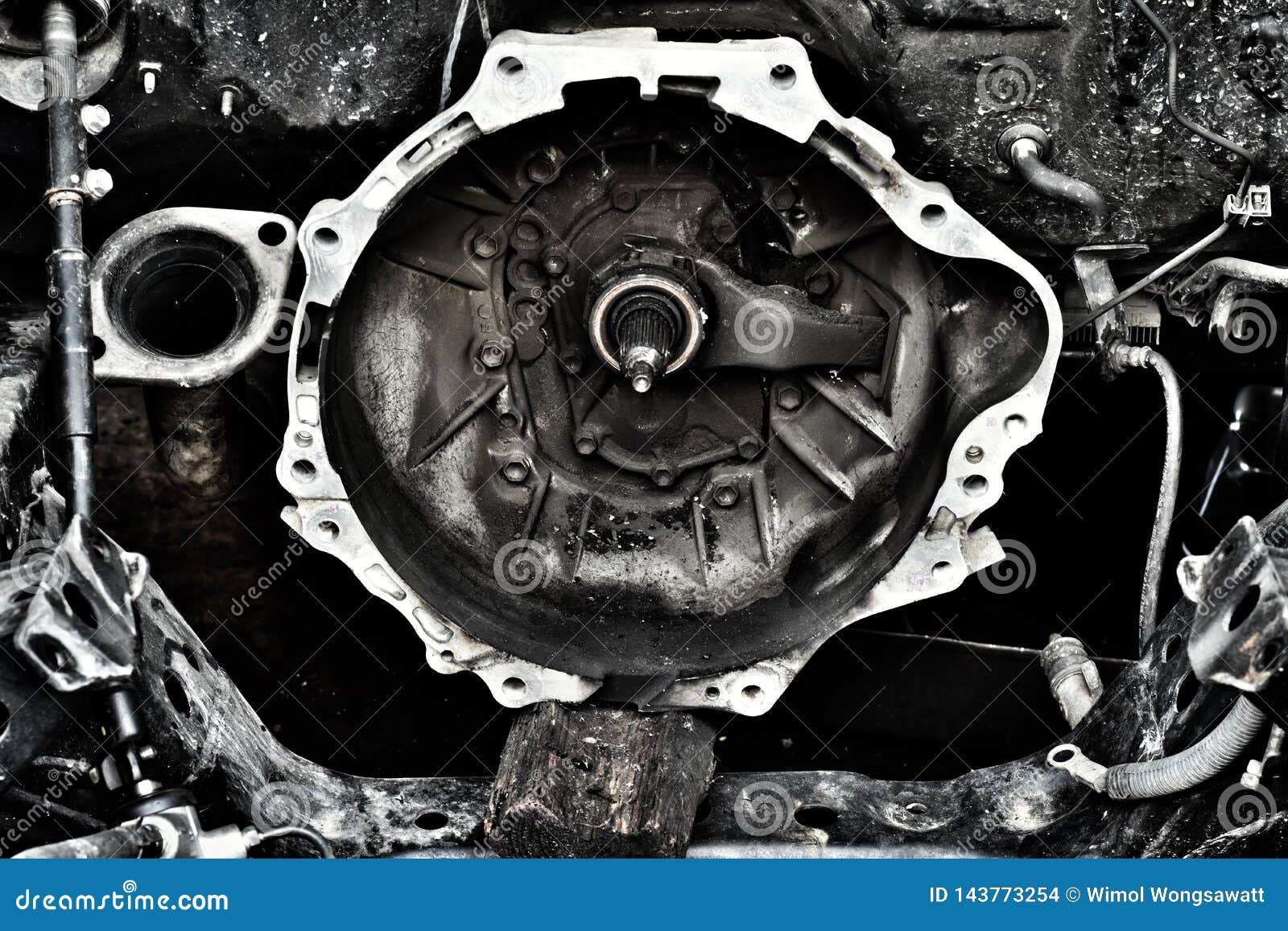 Front of the Empty Personal Car Engine is Being Inspection Stock Photo ...