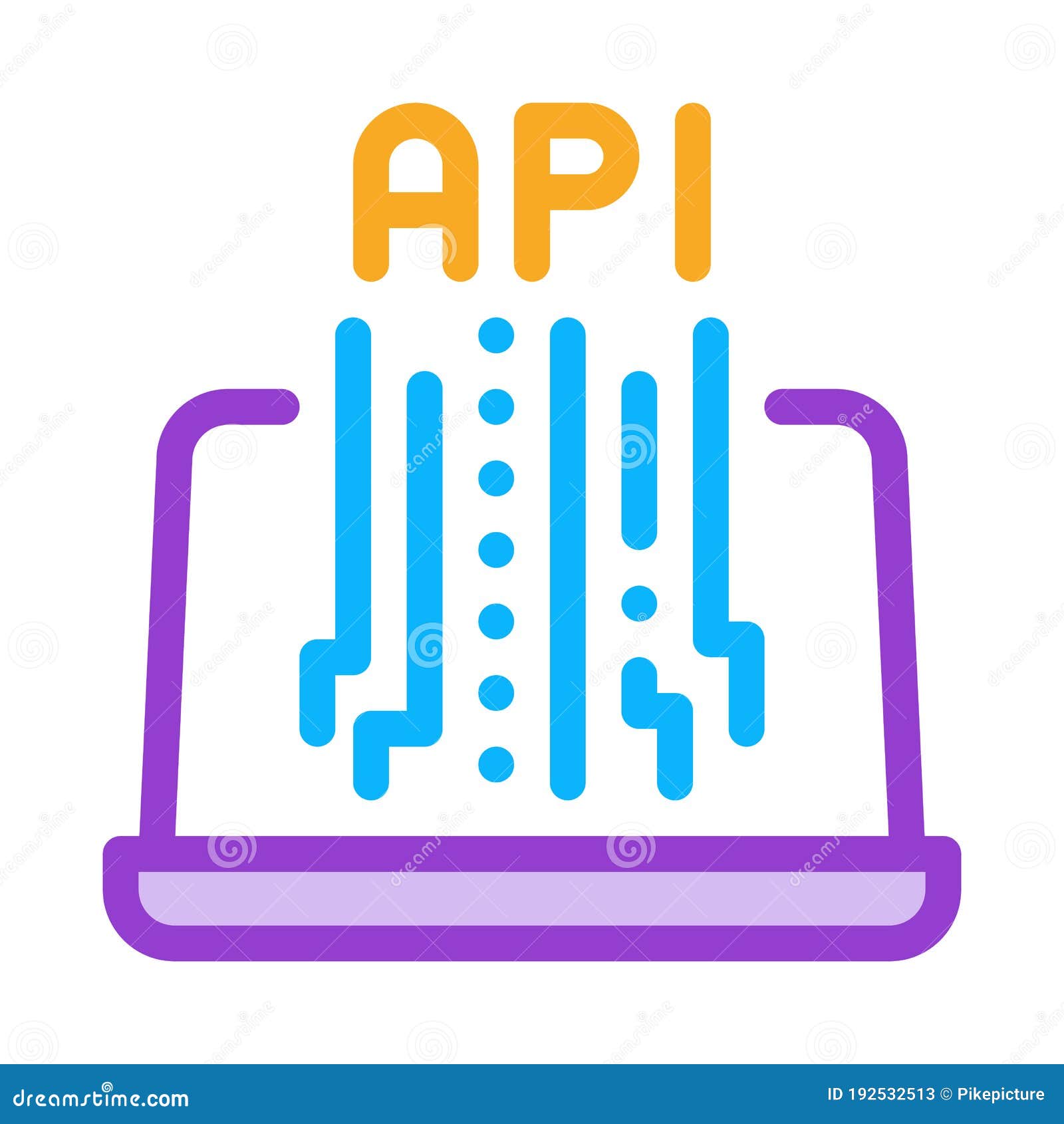 Front End Api Icon Vector Outline Illustration Stock Vector ...