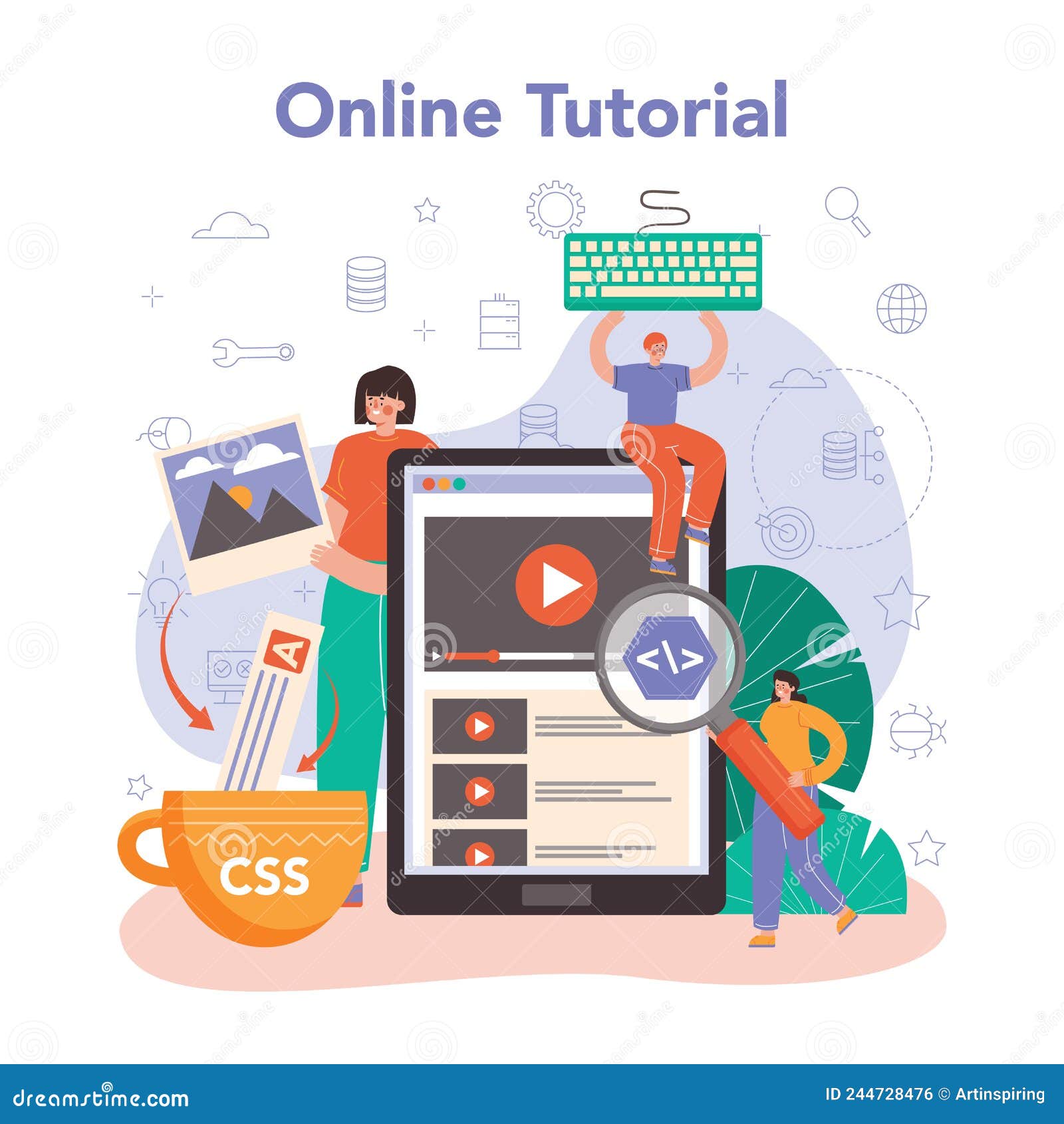 Front End Developer Online Service or Platform. Website Interface Stock Vector - Illustration of ...