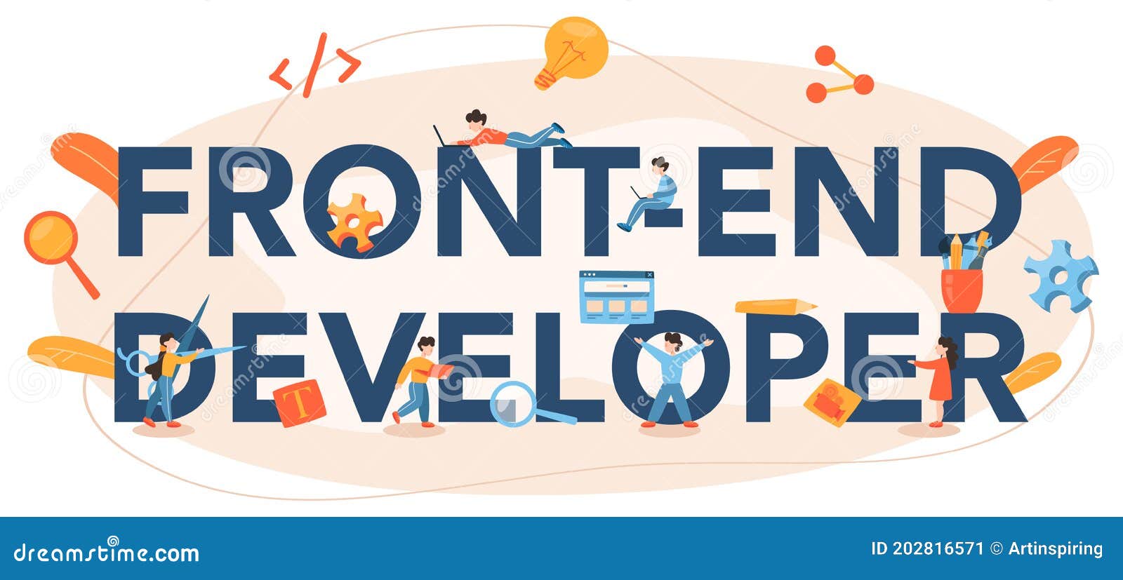 Front End Developer Online Service Or Platform. Website Interface Vector Illustration ...