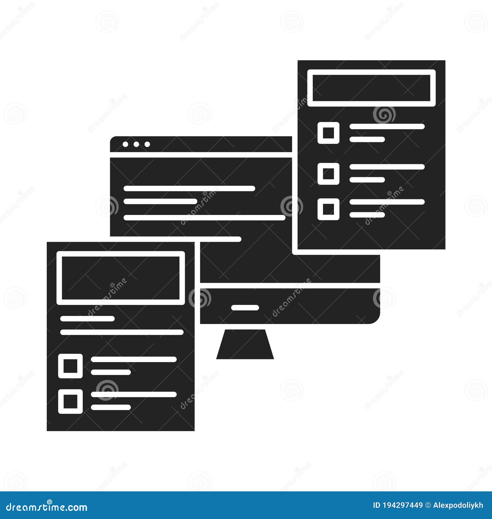 Front-end Development Black Glyph Icon. Practice of Converting Data To ...