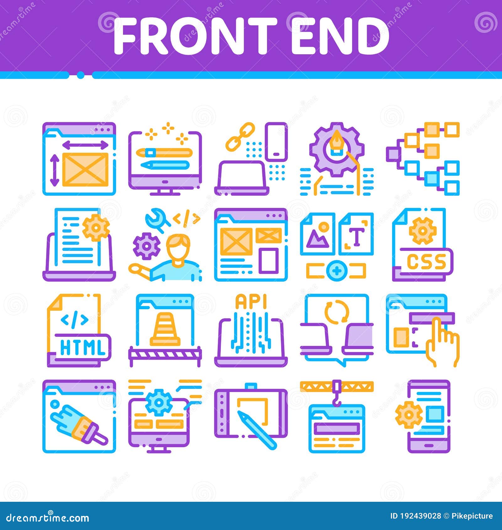 Front End Development Collection Icons Set Vector Stock Vector ...