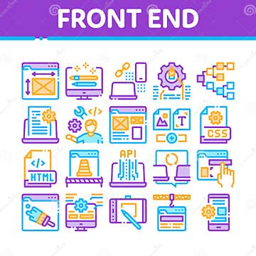 Front End Development Collection Icons Set Vector Stock Vector ...
