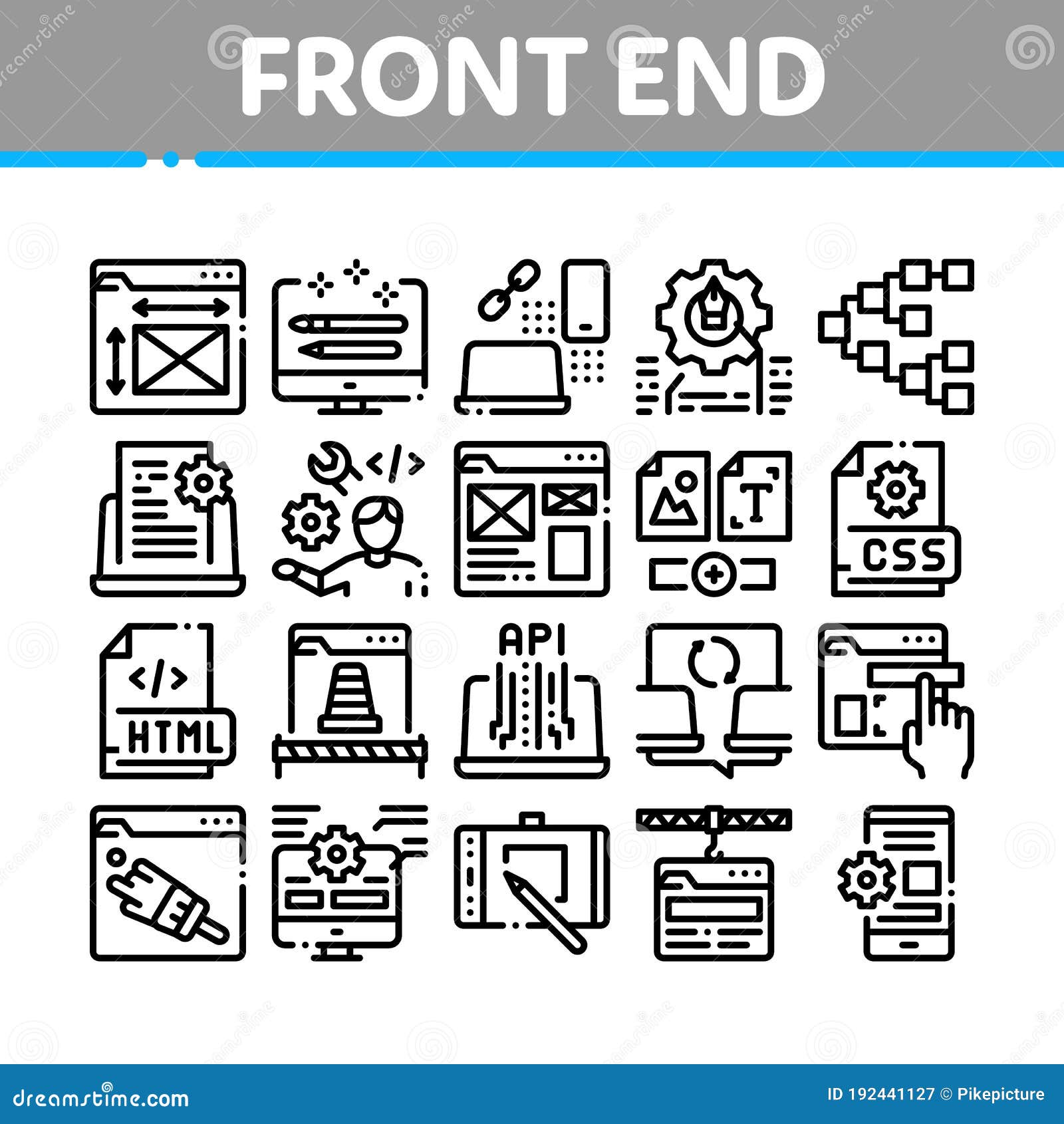 Front End Development Collection Icons Set Vector Stock Vector ...
