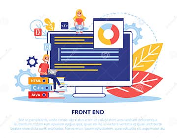Front End Development Concept. Programming and Coding Stock Vector ...