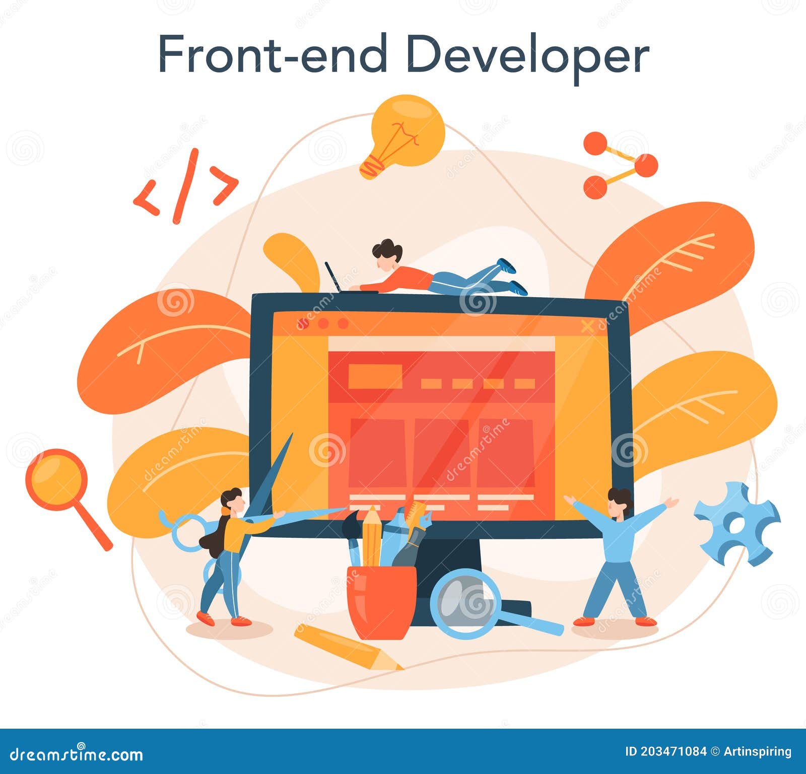 Front-end Development Concept. Website Interface Design Improvement ...