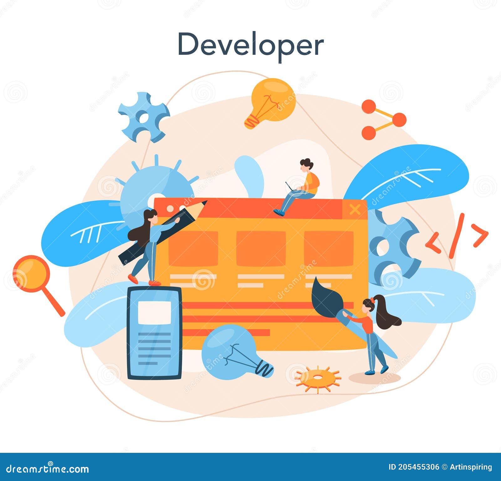 Front-end Development Concept. Website Interface Design Improvement ...