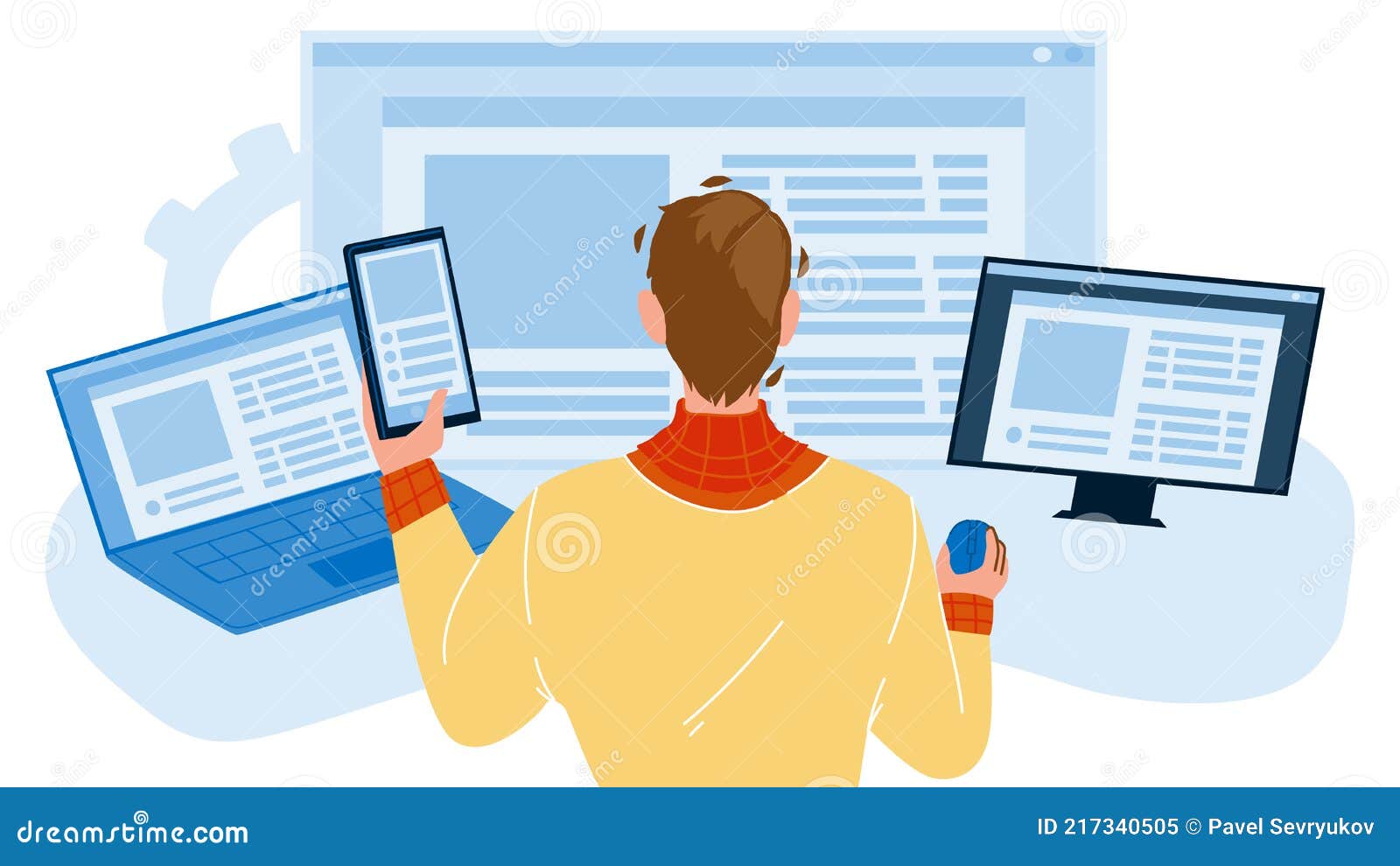 Front End Development Developer Occupation Vector Stock Vector ...