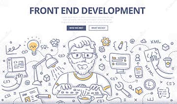 Front End Development Doodle Concept Stock Vector - Illustration of ...