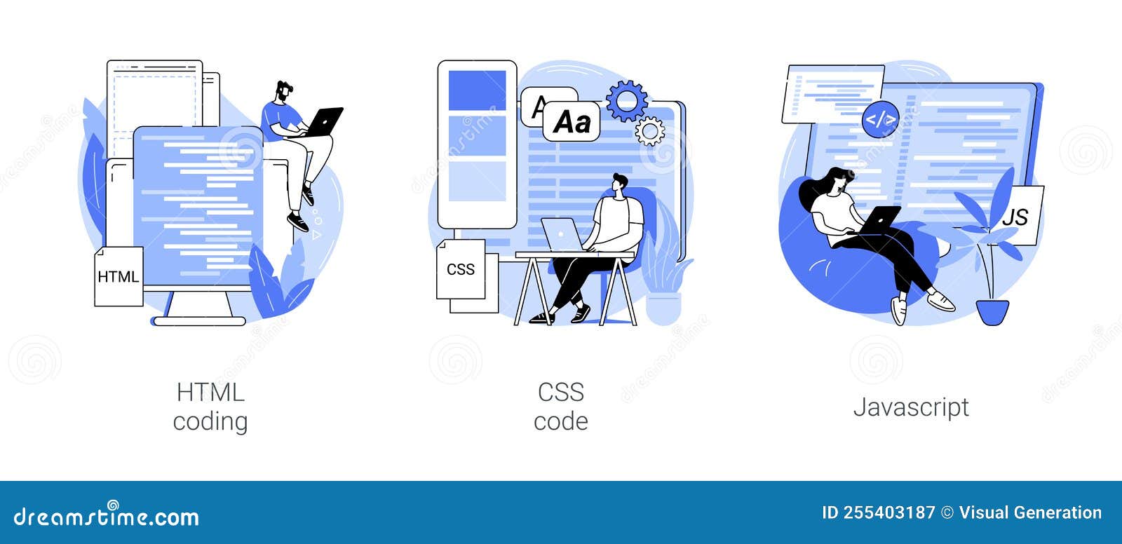 Front End Development Isolated Cartoon Vector Illustrations Se Stock Vector - Illustration of ...