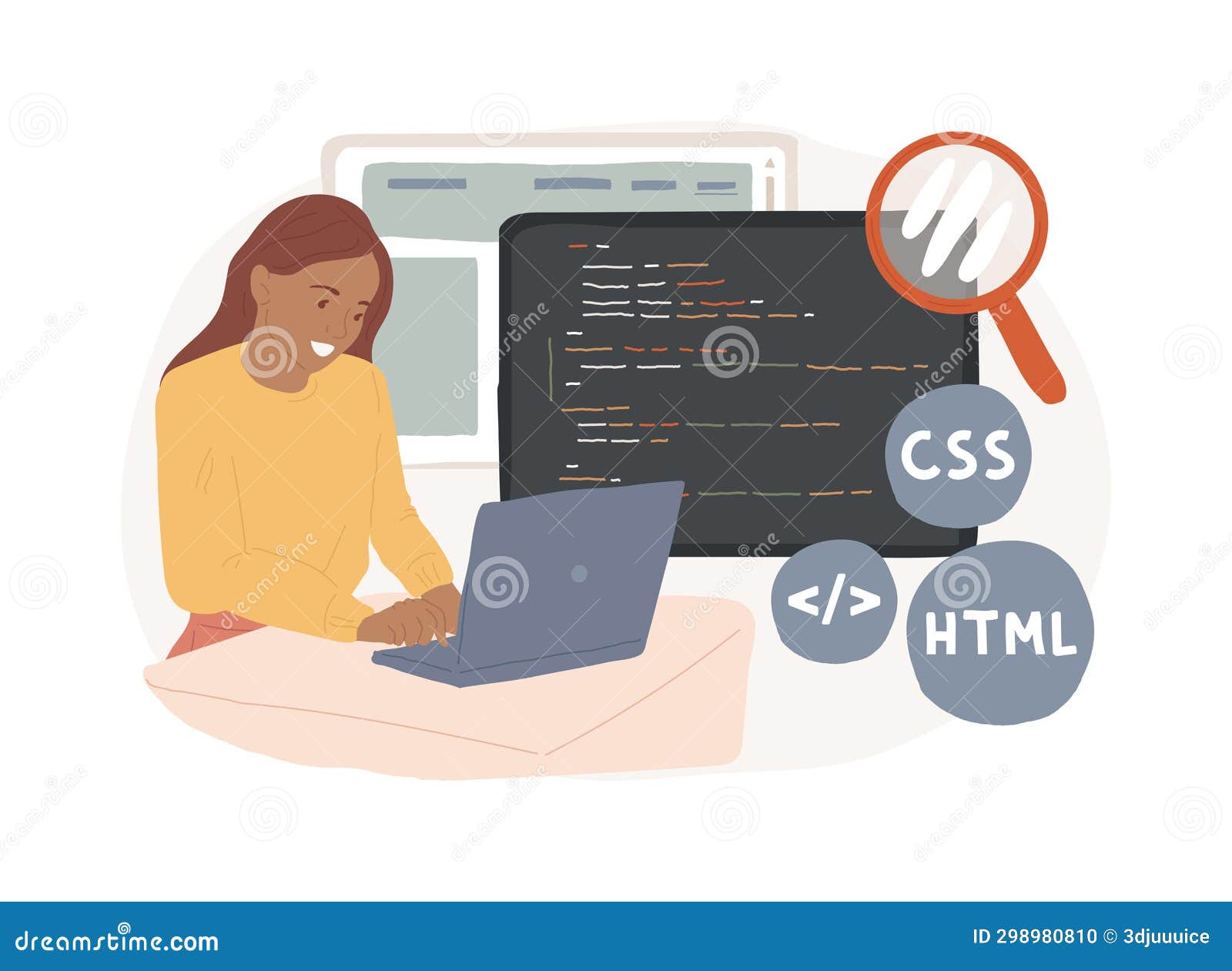 Front End Development Isolated Concept Vector Illustration. Stock Illustration - Illustration of ...