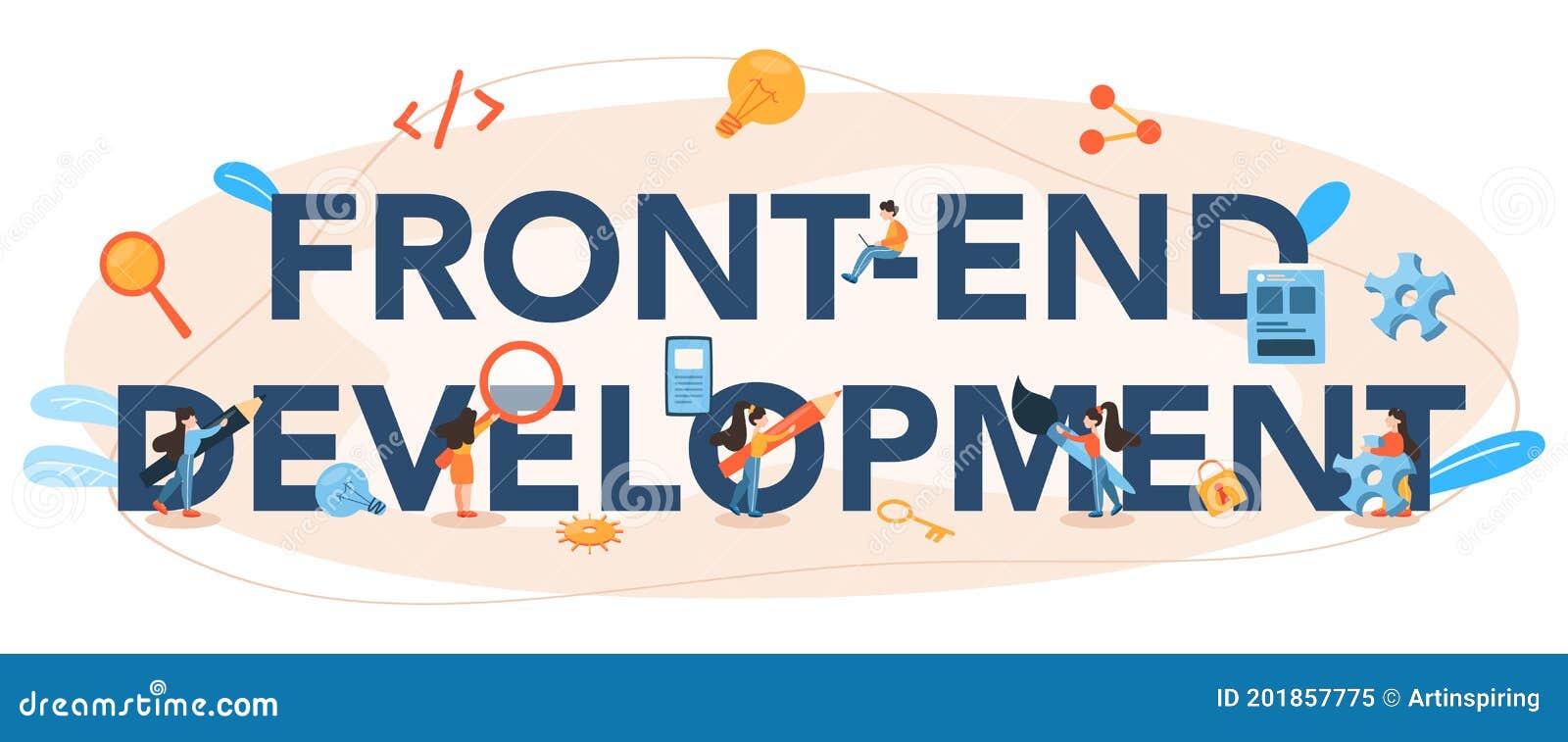 Front-end Development Typographic Header. Website Interface Design Improvement Stock Vector ...