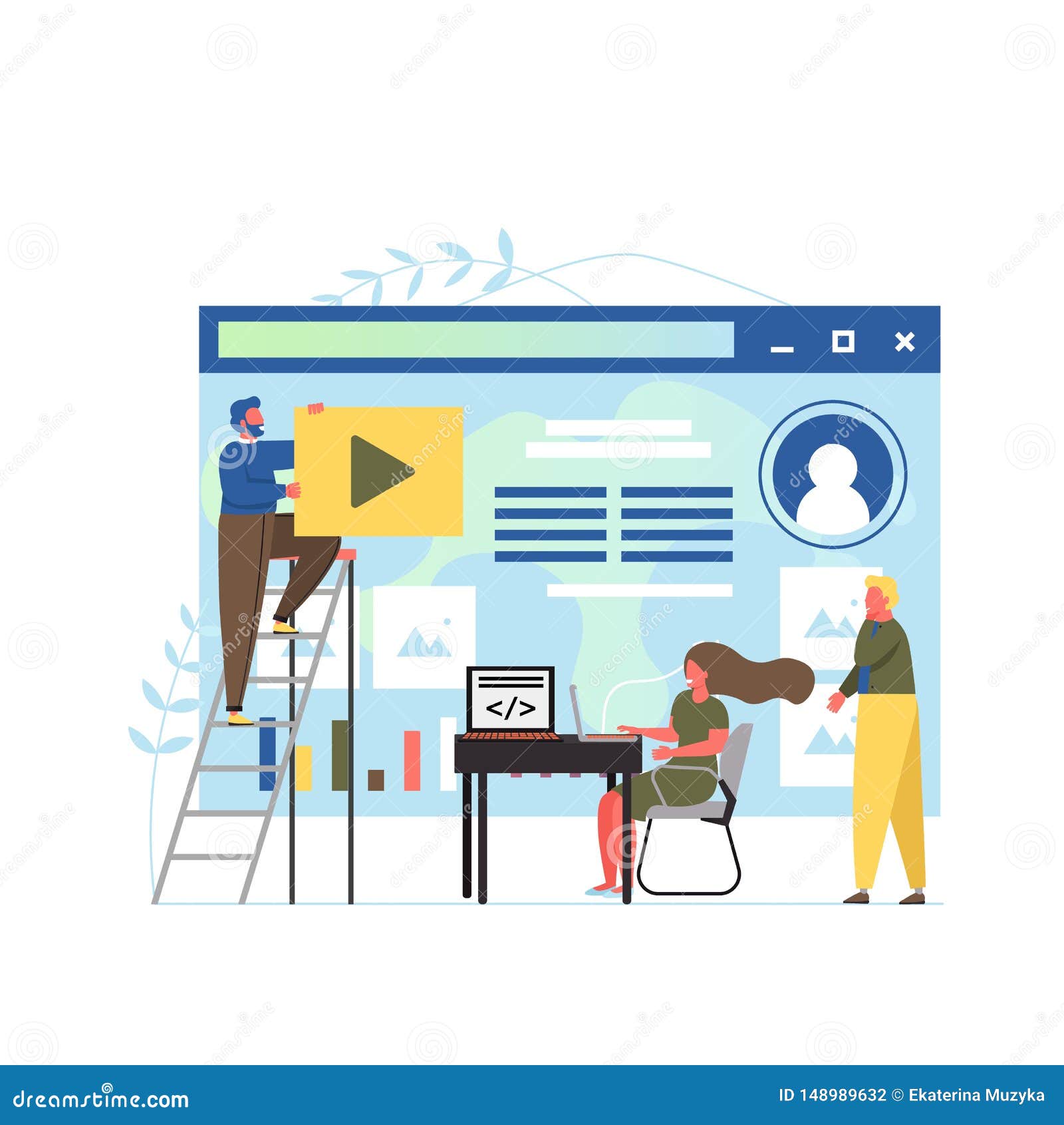 Professional Programmers Funny Characters Set Cartoon Vector | CartoonDealer.com #76563763