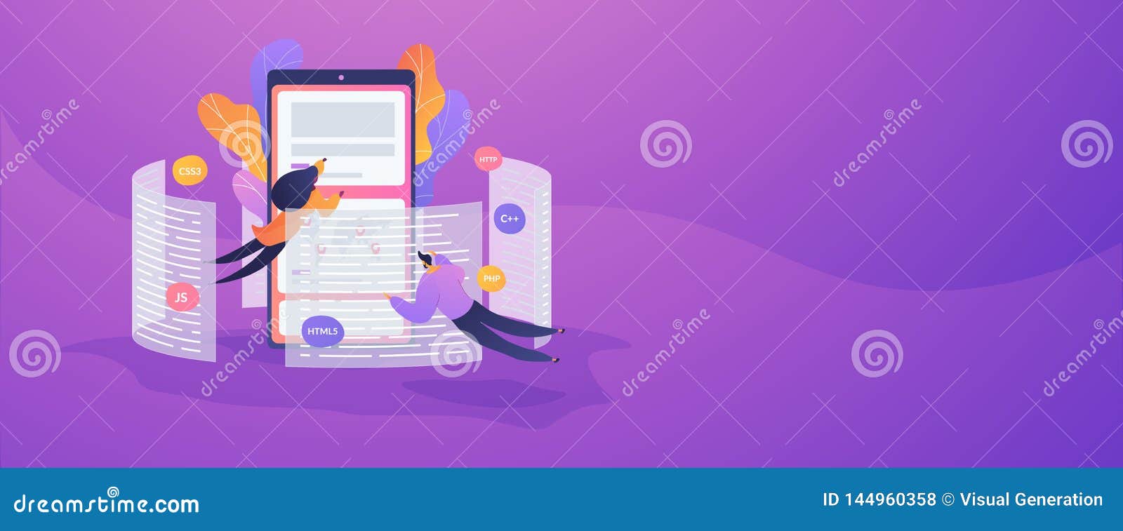 Front End Development it Web Banner Concept. Stock Vector ...