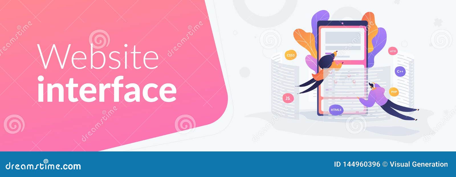 Front End Development it Web Banner Concept. Stock Vector ...