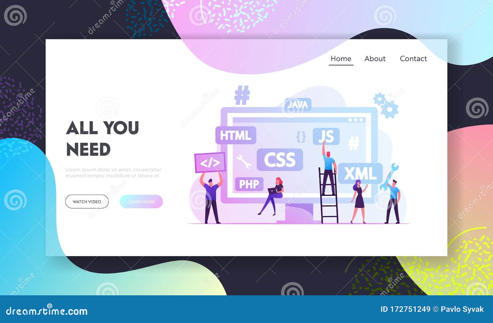 Front End Development Website Landing Page Developers Create Ui Ux Coding And Programming On
