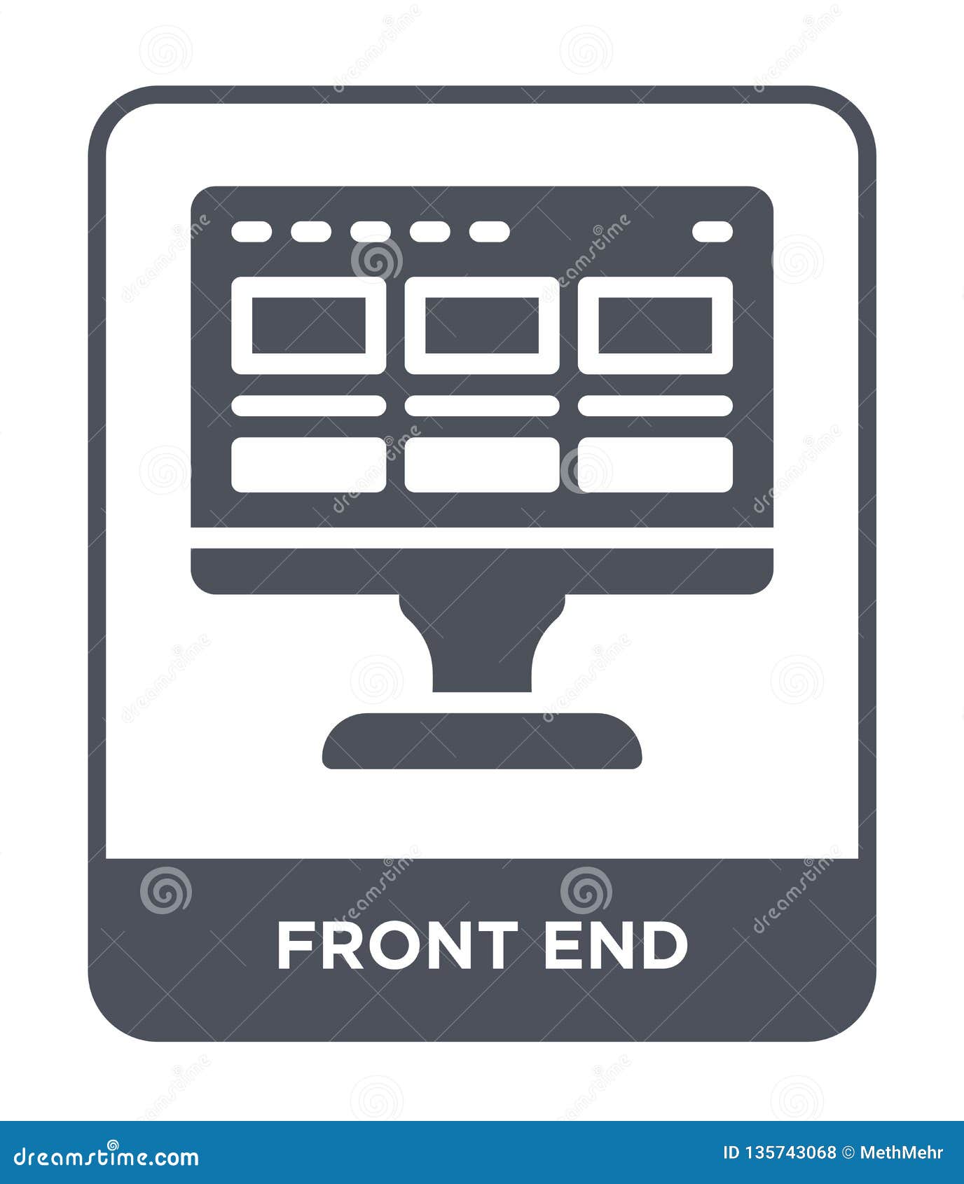 Front End Icon In Trendy Design Style Front End Icon Isolated On White