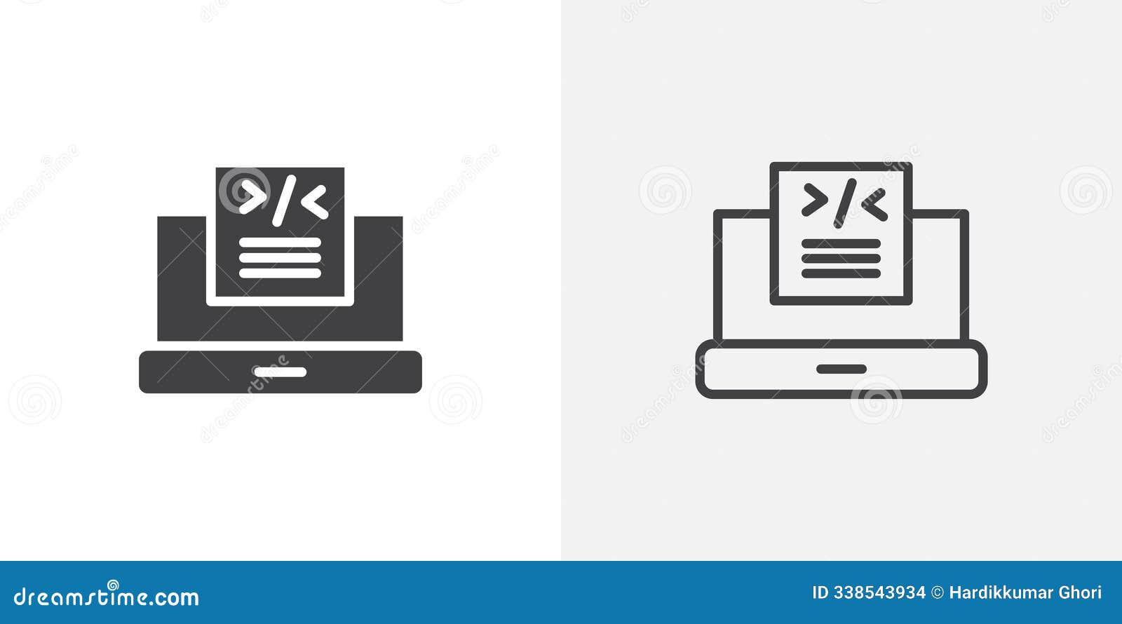 Front End Line Icon Isolated on White Background Stock Vector ...