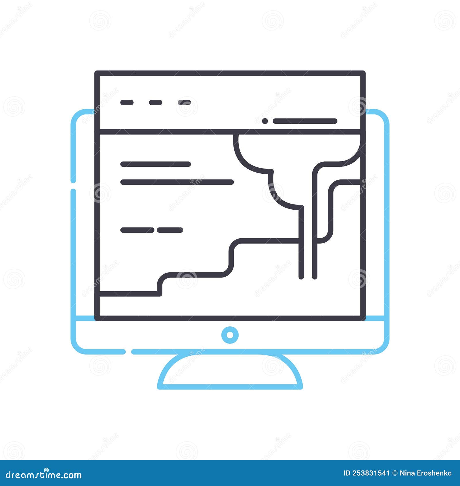 Front End Line Icon, Outline Symbol, Vector Illustration, Concept Sign ...