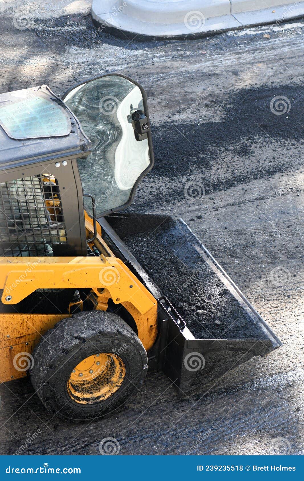 Front End Loader Carrying Asphalt Stock Photo - Image of steer, black ...