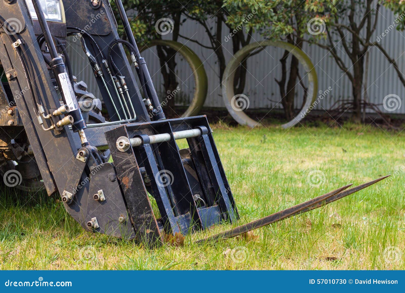Front End Loader with Fork Lift Attachment Stock Photo - Image of shot ...
