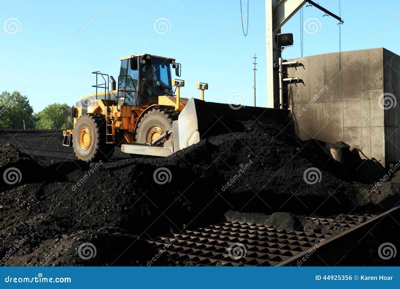 Front End Loader Moving Piles of Coal Stock Photo - Image of black ...