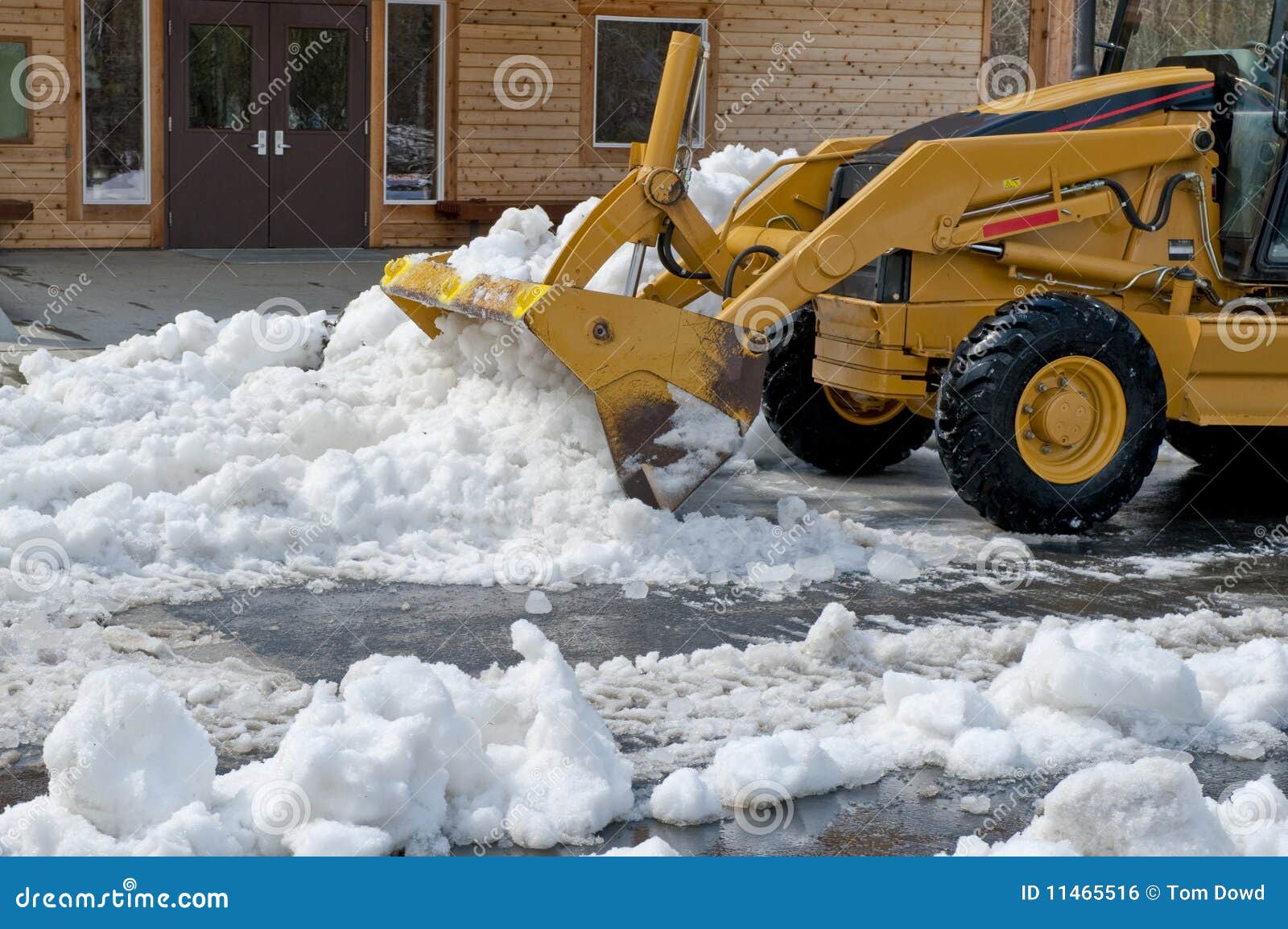 Front End Loader Moving Snow Stock Photo - Image of clears, frozen ...