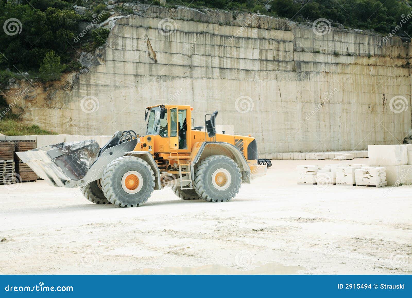 Front-end Loader in a Stone Qu Stock Photo - Image of conveyance ...